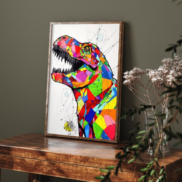 T Rex Painting - Etsy