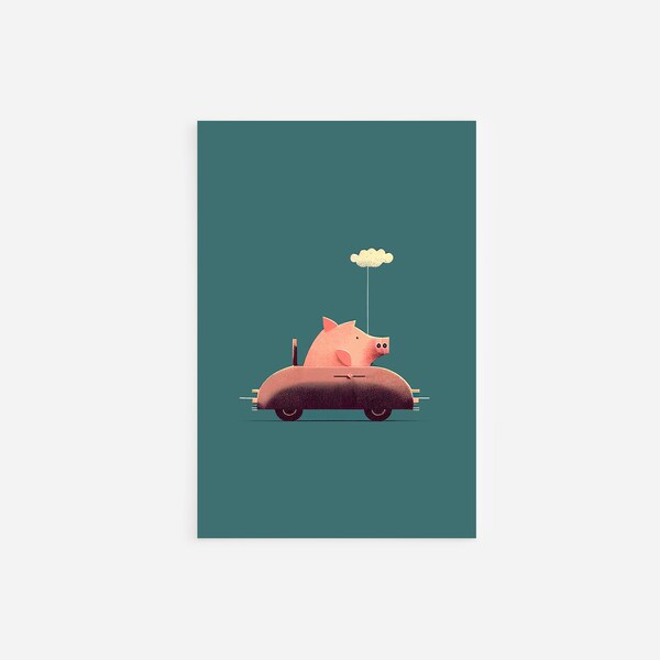 Pigs Driving Car - Etsy
