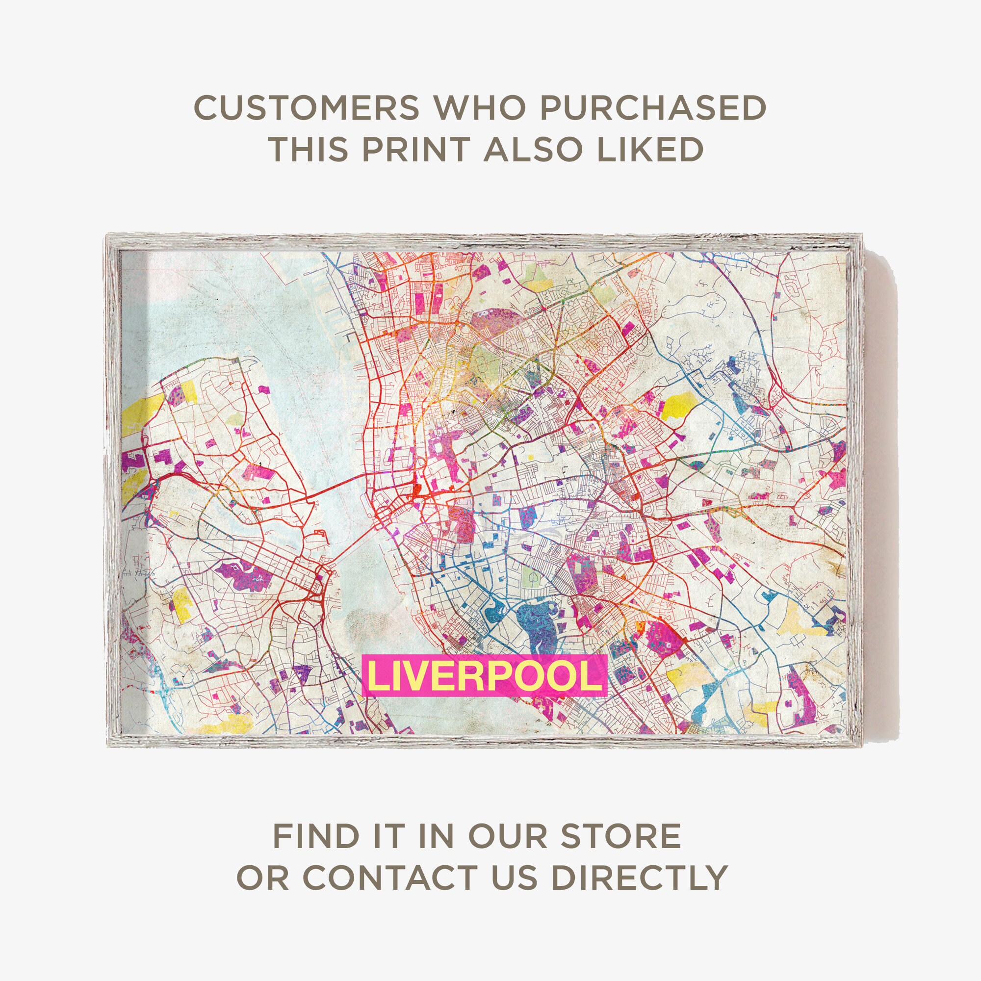 Wirral England UK Map Art Print colourboo - Etsy UK