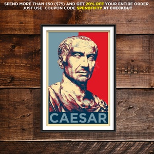 Julius Caesar Original Art Print - Photo Poster Gift Rome Emperor Gaius ...