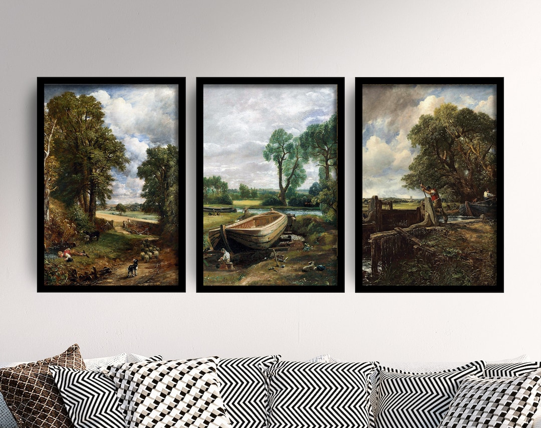 Set of Three John Constable Prints - 3 Landscape Paintings - Photo ...