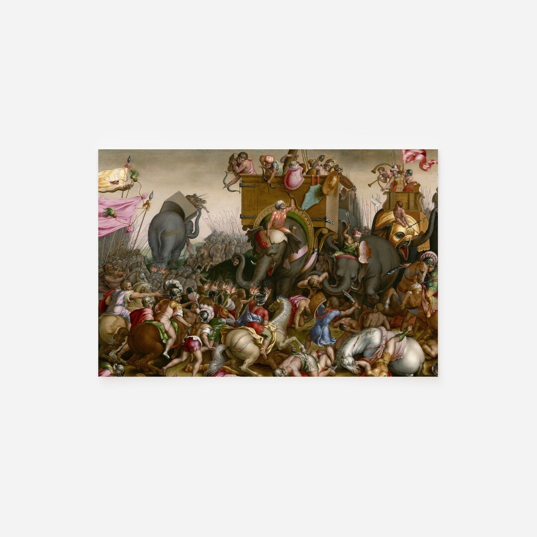 Cornelis Cort - the Battle of Zama (1567) - Art Print Poster Painting ...