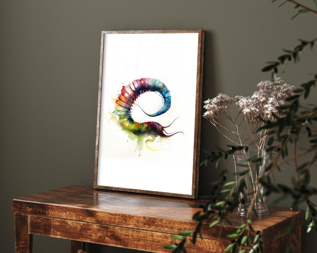 Watercolour Animal Arrow Worm - Art Print Poster Painting - Museum ...