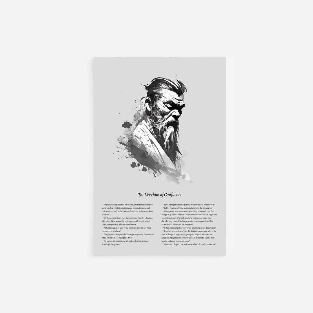 Confucius Wisdom - Vertical - Art Print Poster Painting - Museum ...