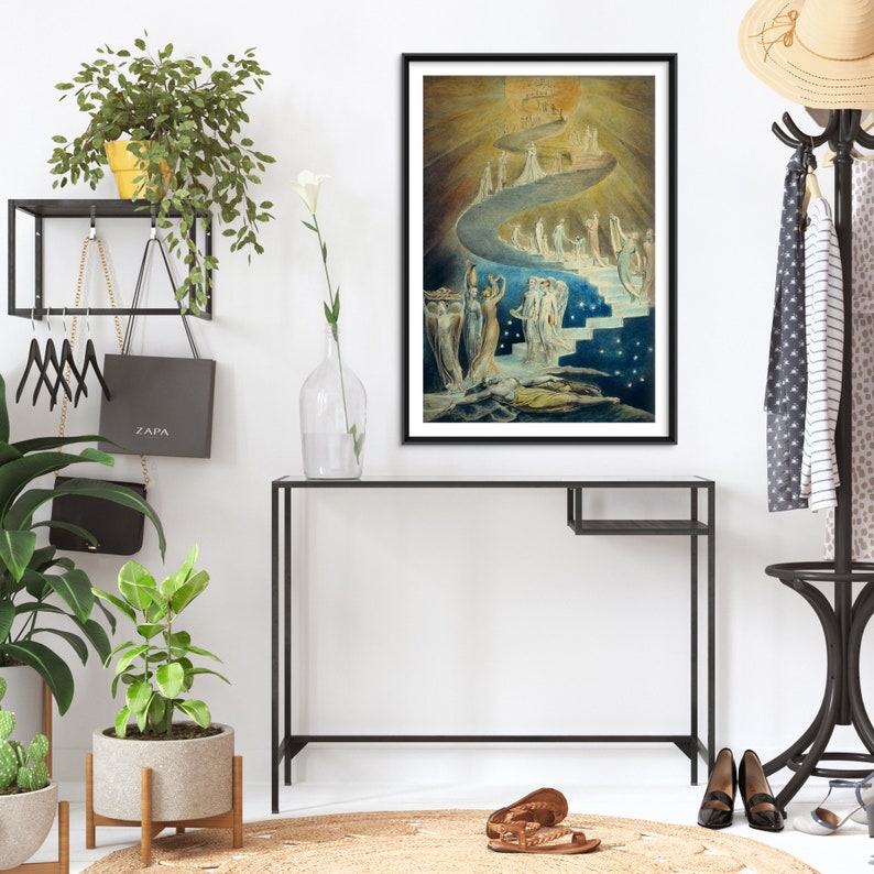 William Blake - Jacobs Dream Ladder (1805) - Classic Painting Photo ...