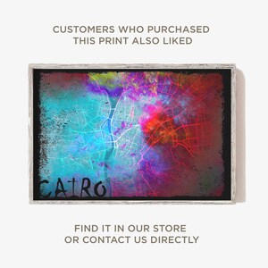 Cairo Map - Original Art Print - City Street Map of Cairo, Egypt ...