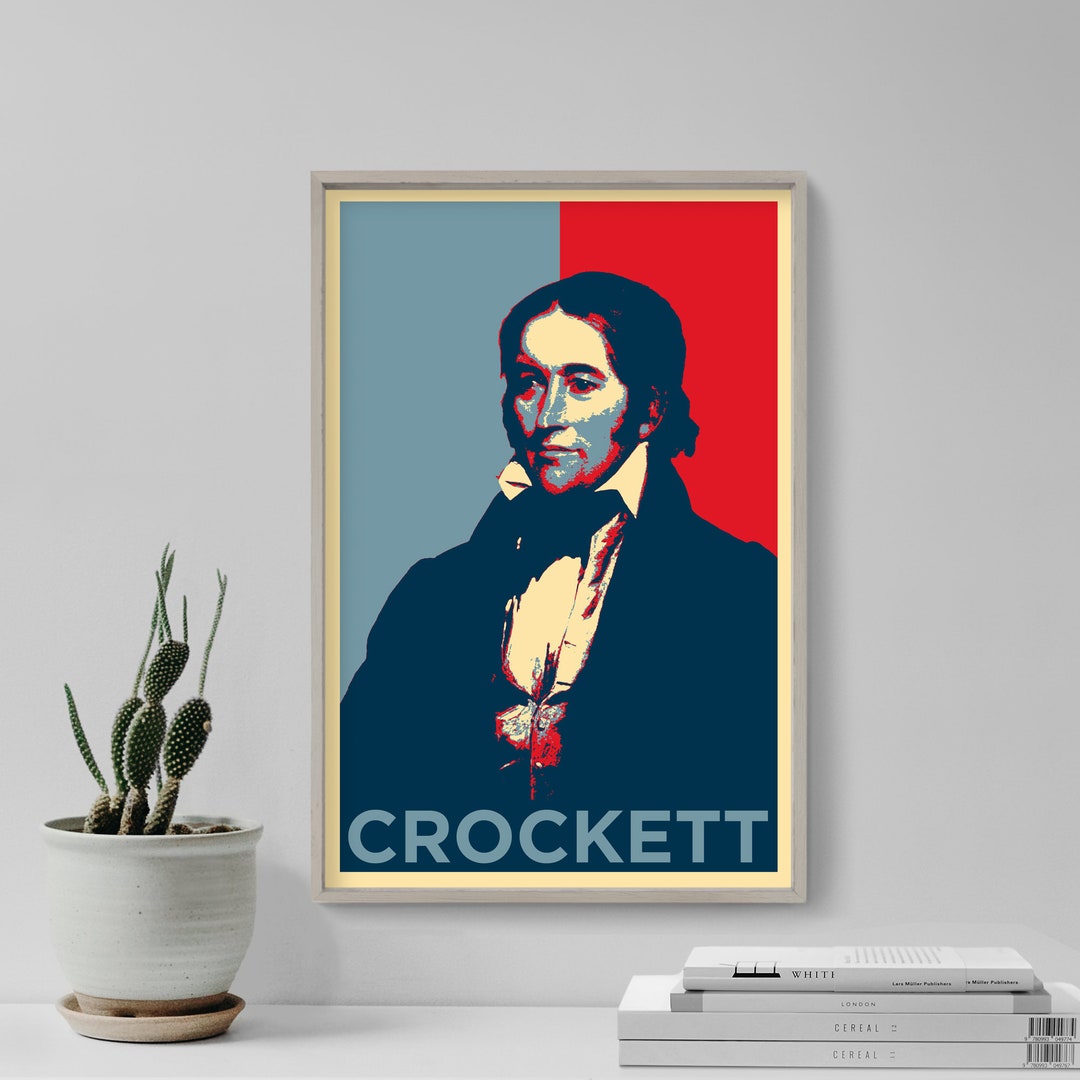 Davy Crockett Original Art Print - Folk Hero Poster, Frontiersman ...