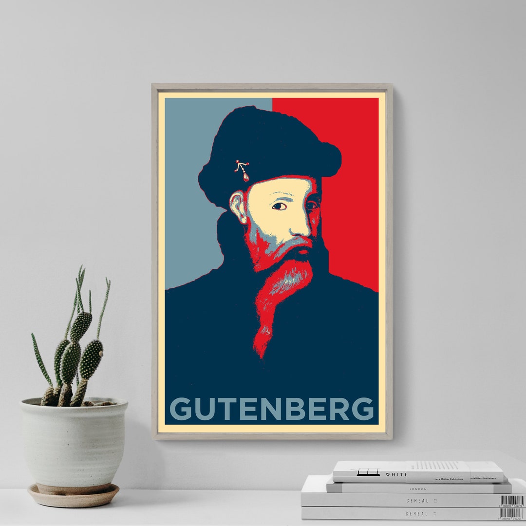 Johannes Gutenberg Original Art Print - Poster Photo Gift Wall Decor ...