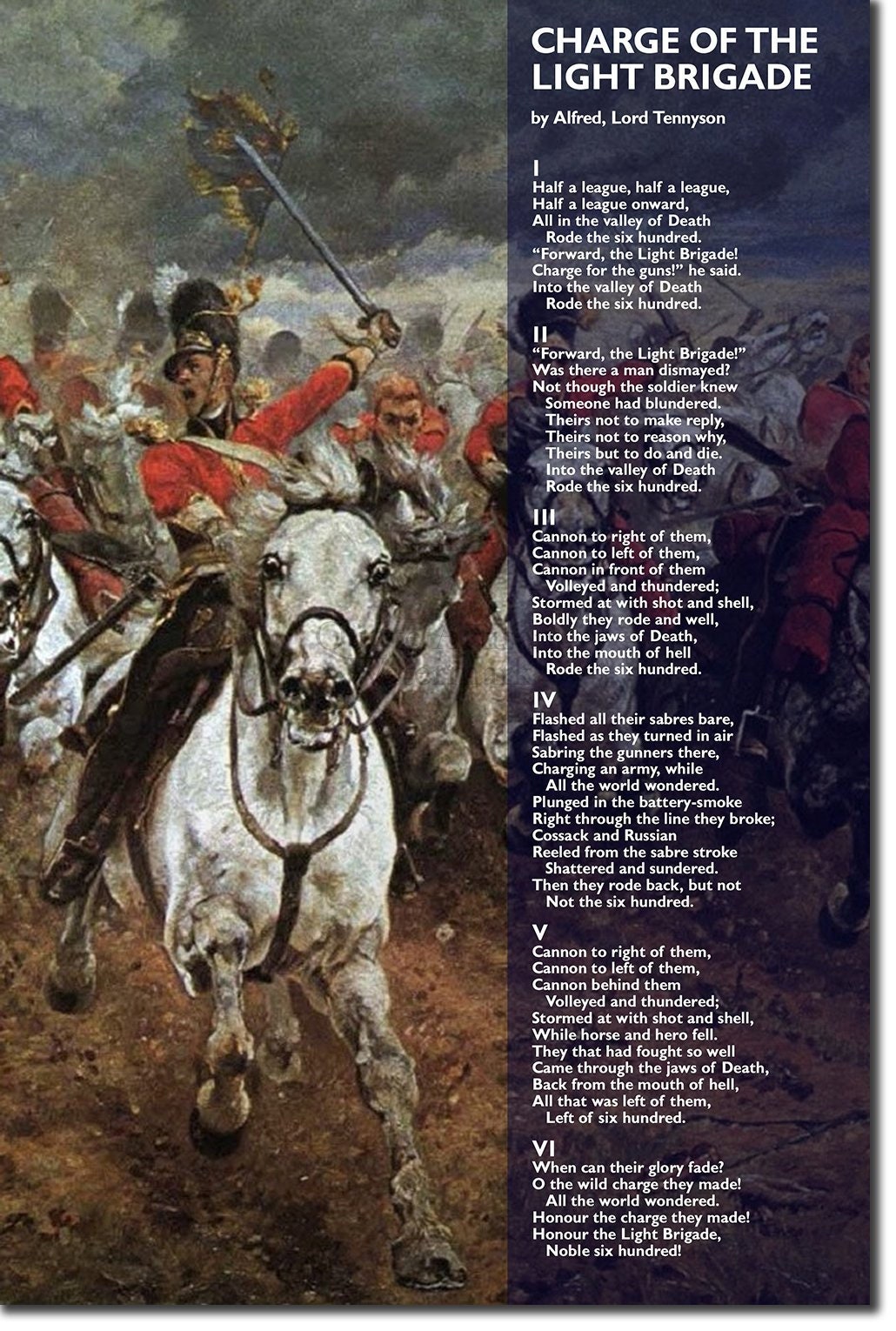 Charge of the Light Brigade Poem by Lord Alfred Tennyson - Etsy Finland