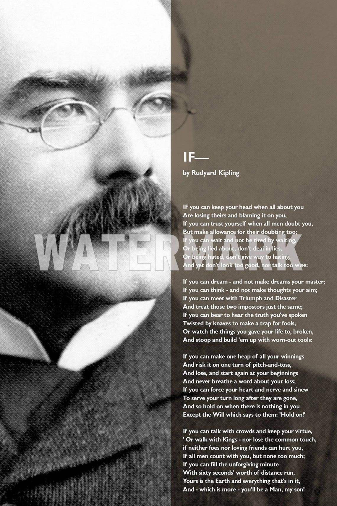 Rudyard Kipling Poem If Limited chrome Kipling - Etsy UK