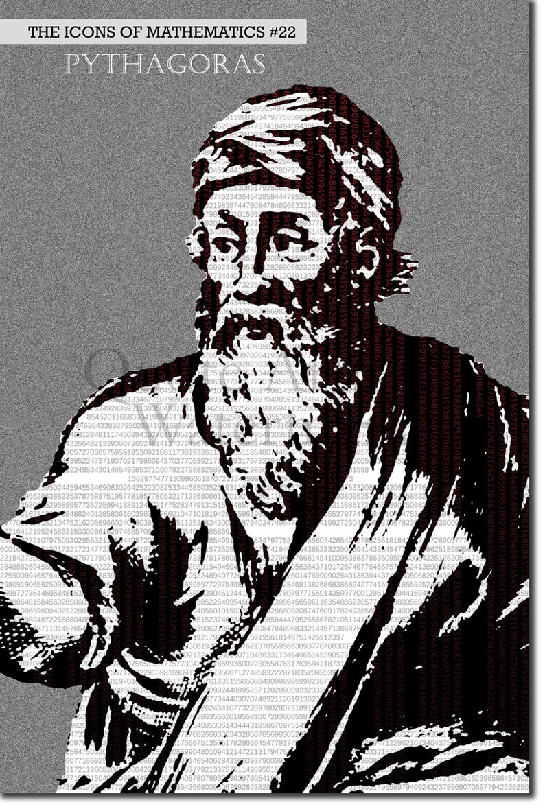 PYTHAGORAS Original Art Print The Icons of Mathematics 22 | Etsy