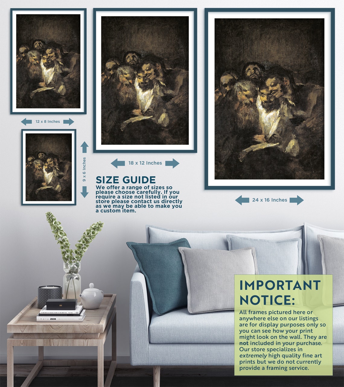 Francisco Goya - Men Reading (1823) - Classic Painting Photo Poster ...