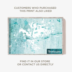 Northampton Map - Original Art Print - City Street Map of Northampton ...