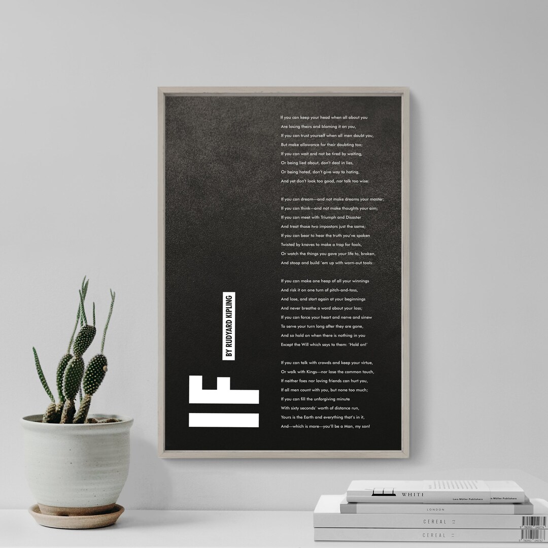 Rudyard Kipling Poem - If - Simple Grit 2 - Poster Original Art Print ...