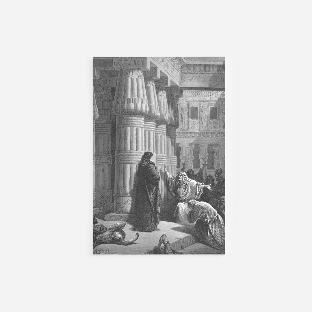 Gustave Dore - the Egyptians Ask Moses to Depart (1866) - Drawing Photo ...
