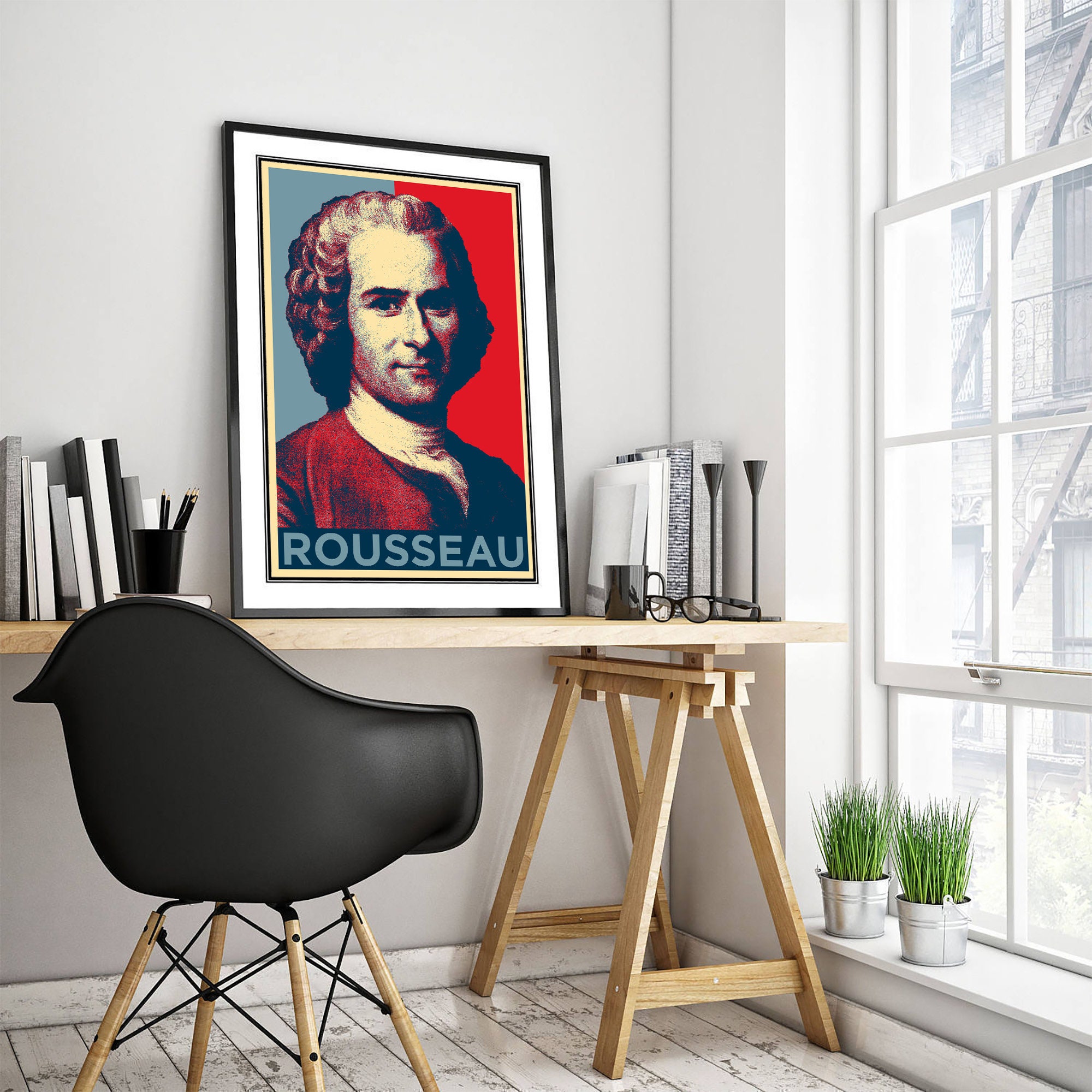 Jean Jacques Rousseau Original Art Print - Photo Poster Gift Decor ...