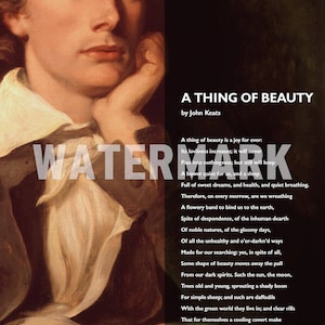 John Keats Poem - A Thing of Beauty - Poster Original Art Print Photo ...