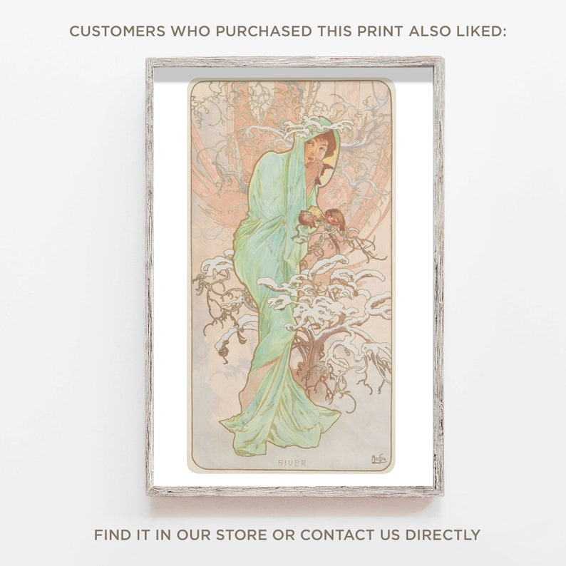 Alphonse Mucha - Four Seasons (1897) - Classic Painting Photo Poster ...