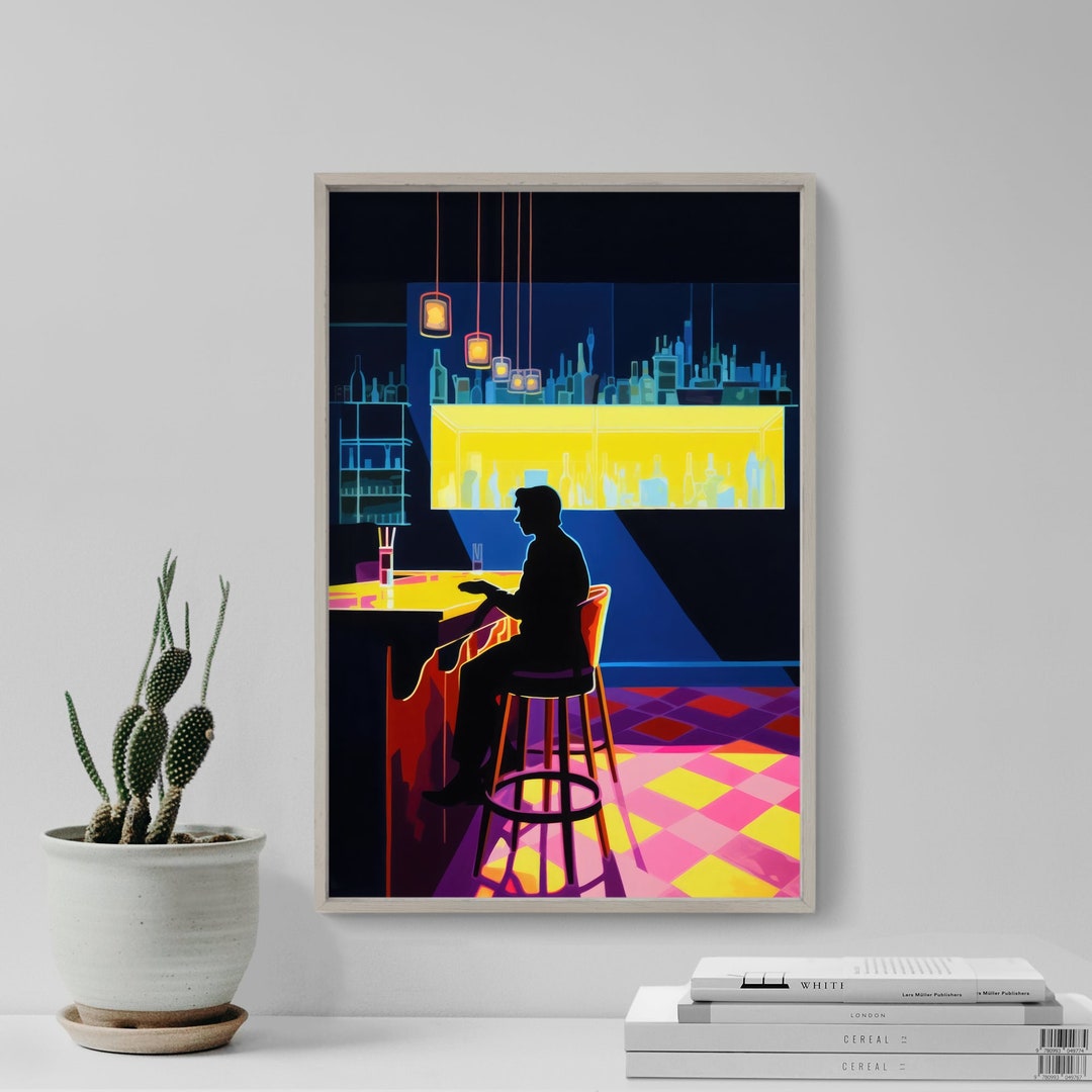 Nightlife in the Bar 3 - Art Print Poster Painting - Giclee Home Wall ...