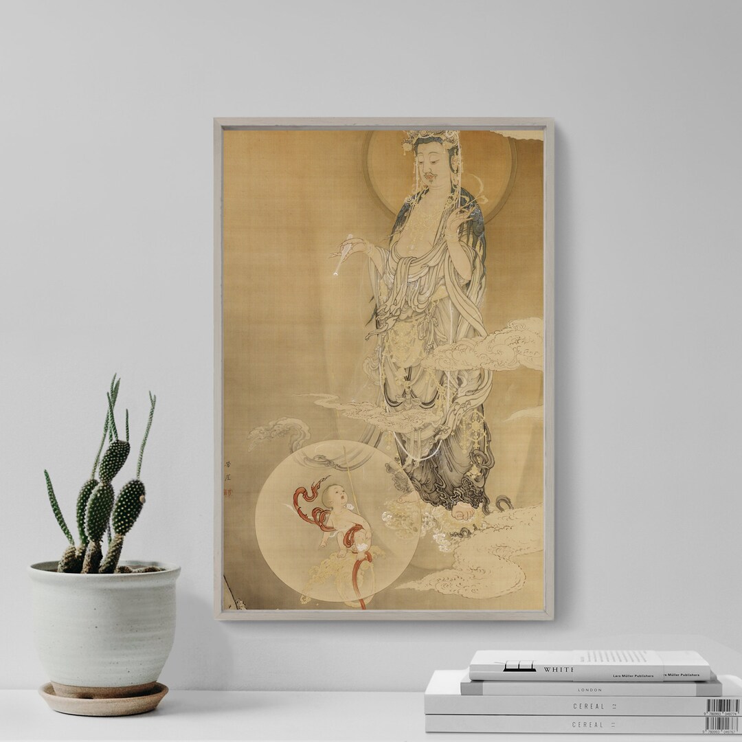 Kano Hogai - God and the Baby and the Umbilical Cord (1883) - Painting ...