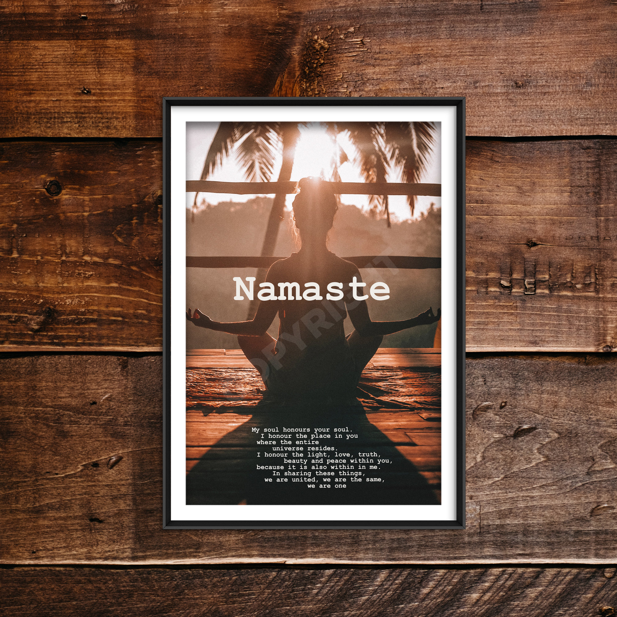 Namaste Poem Yoga Meditation Poster Original Art Print - Etsy 日本