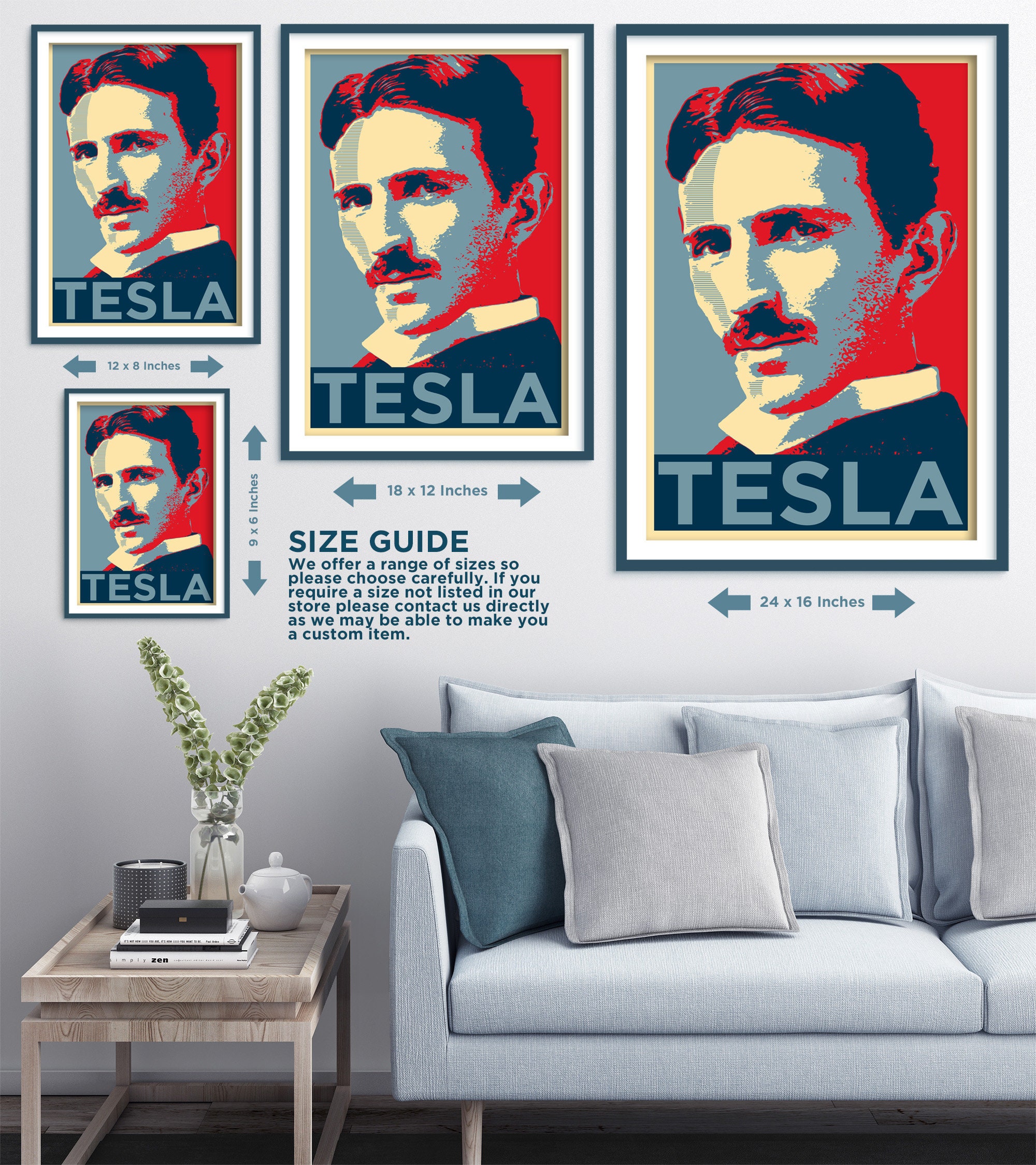 Nikola Tesla Original Art Print Photo Poster Gift Wall Decor | Etsy