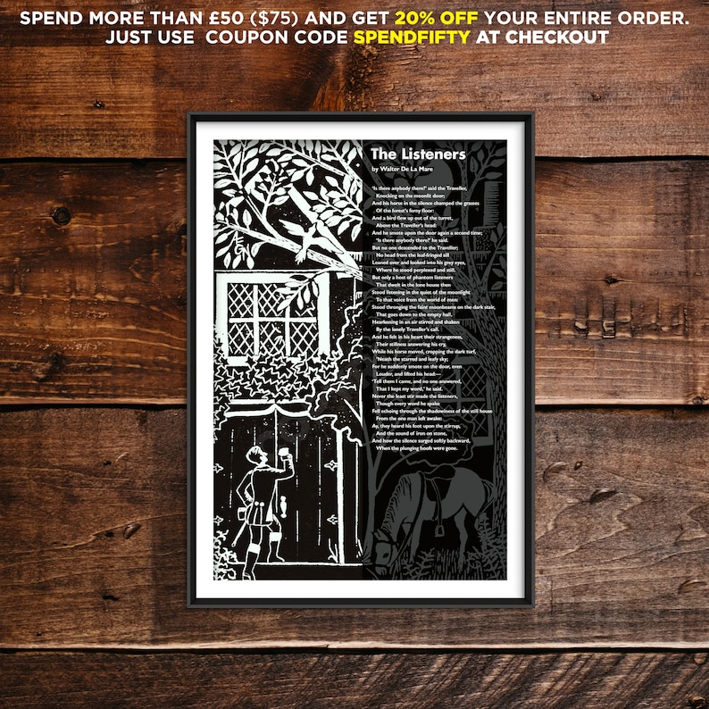 The Listeners Poem by Walter De La Mare Art Print Poster - Etsy