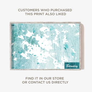 Barnsley Map - Original Art Print - City Street Map of Barnsley ...