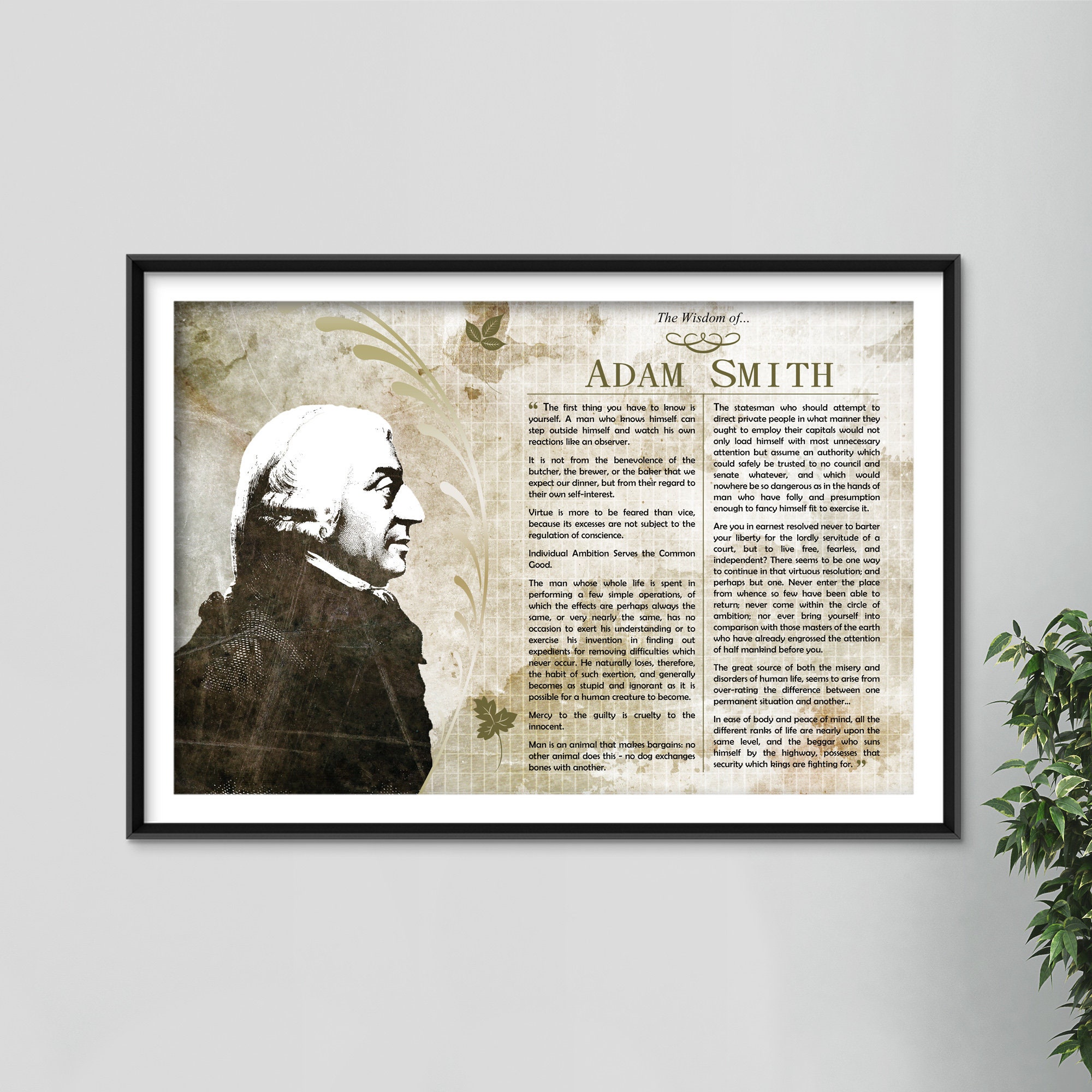 The Wisdom of Adam Smith - Original Art Print Featuring His Greatest ...