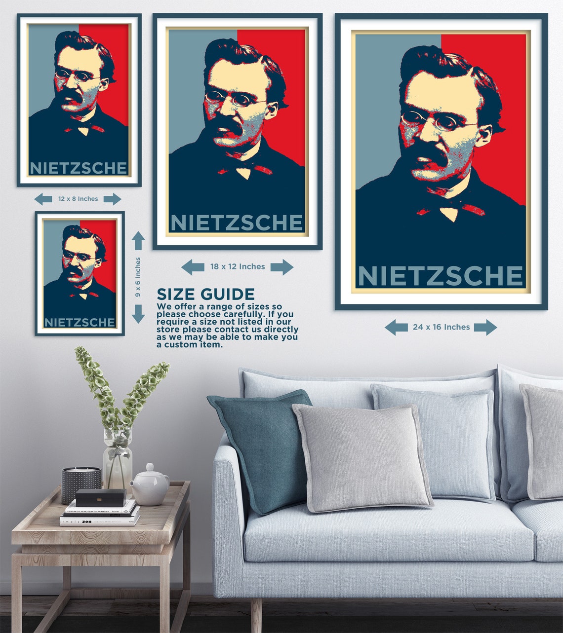 Friedrich Nietzsche Original Art Print - Photo Poster Gift Wall Decor ...