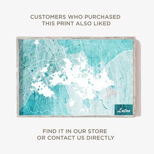 Luton Map - Original Art Print (rainbow) - City Street Map of Luton ...