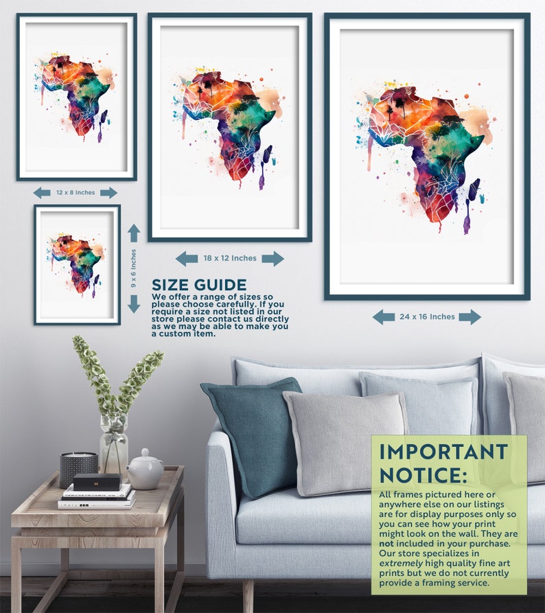 The Beauty of Africa - Watercolour Art Print Poster - Colourful Paint ...