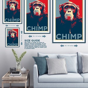 Chimp Original Art Print - Photo Poster Gift Wall Home Decor - Hope ...