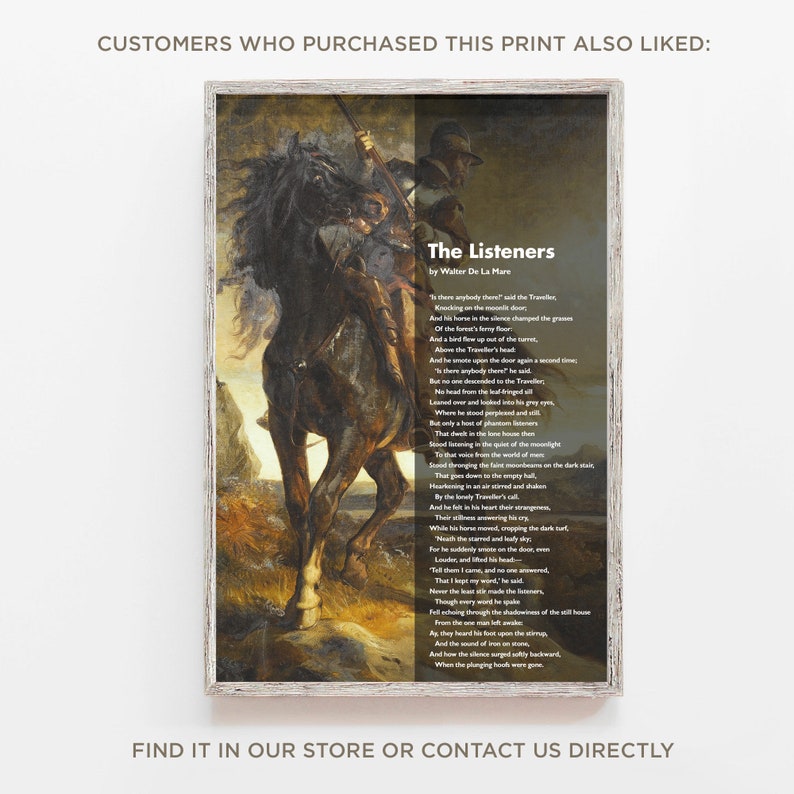 The Listeners Poem by Walter De La Mare Art Print Poster - Etsy