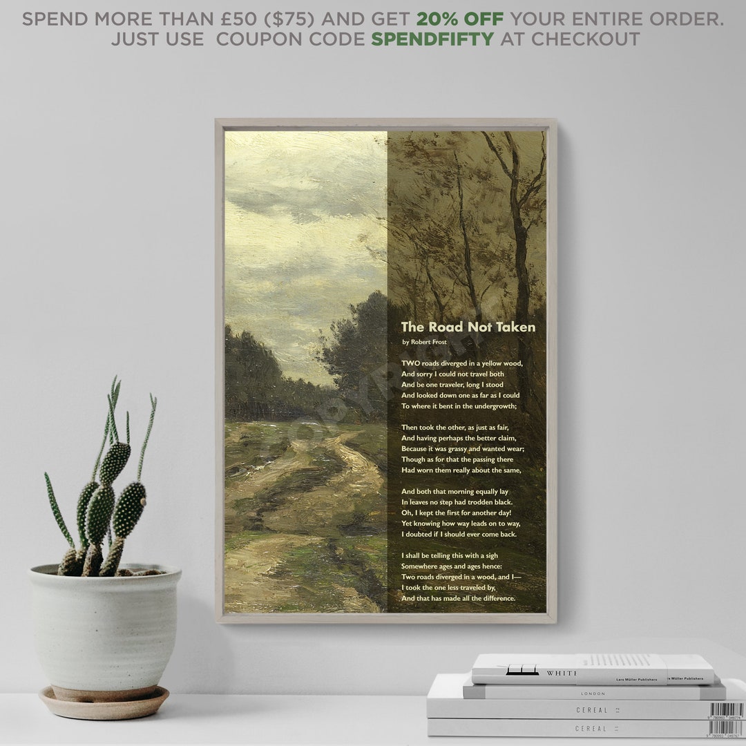 The Road Not Taken Poem - Dirt Road - Art Print Poster Gift Photo Quote ...