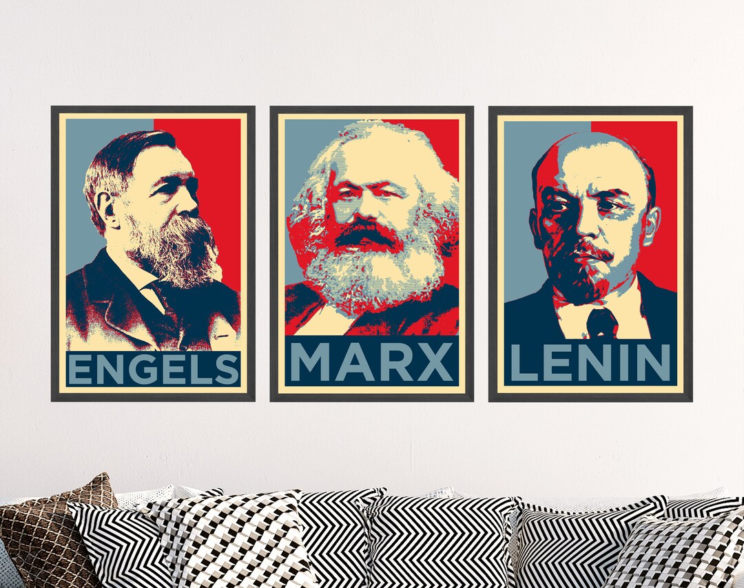 Set of Three Socialist Portraits - 3 Communism Posters - Photo Wall Art ...