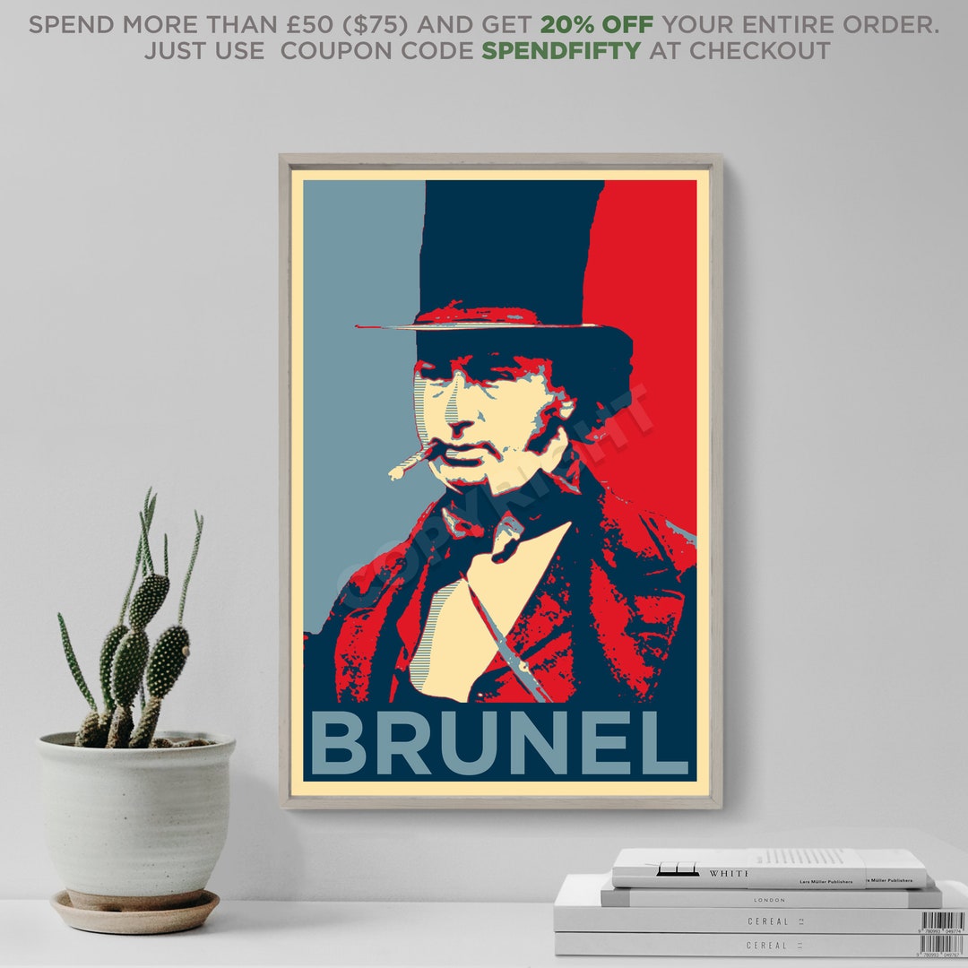 Isambard Kingdom Brunel Original Art Print - Photo Poster Gift Home ...