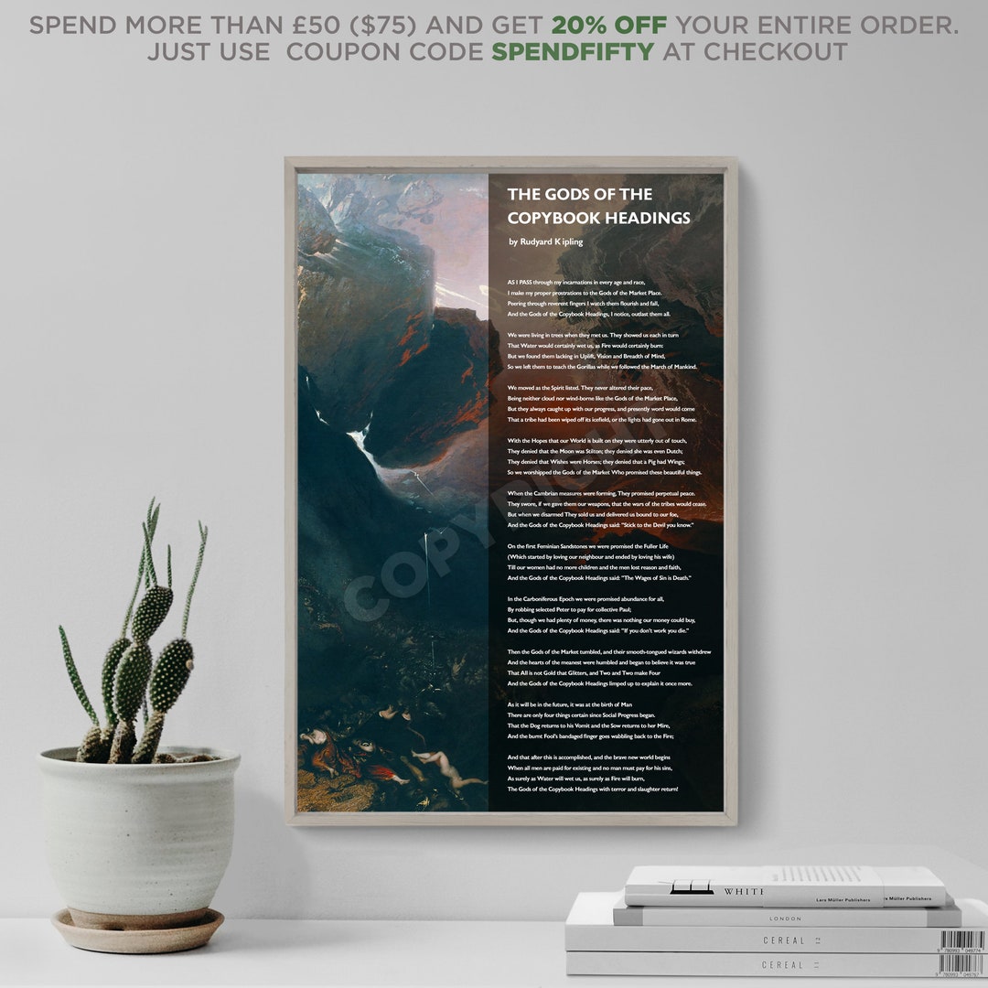 The Gods of the Copybook Headings Poem by Rudyard Kipling Heaven / Hell ...