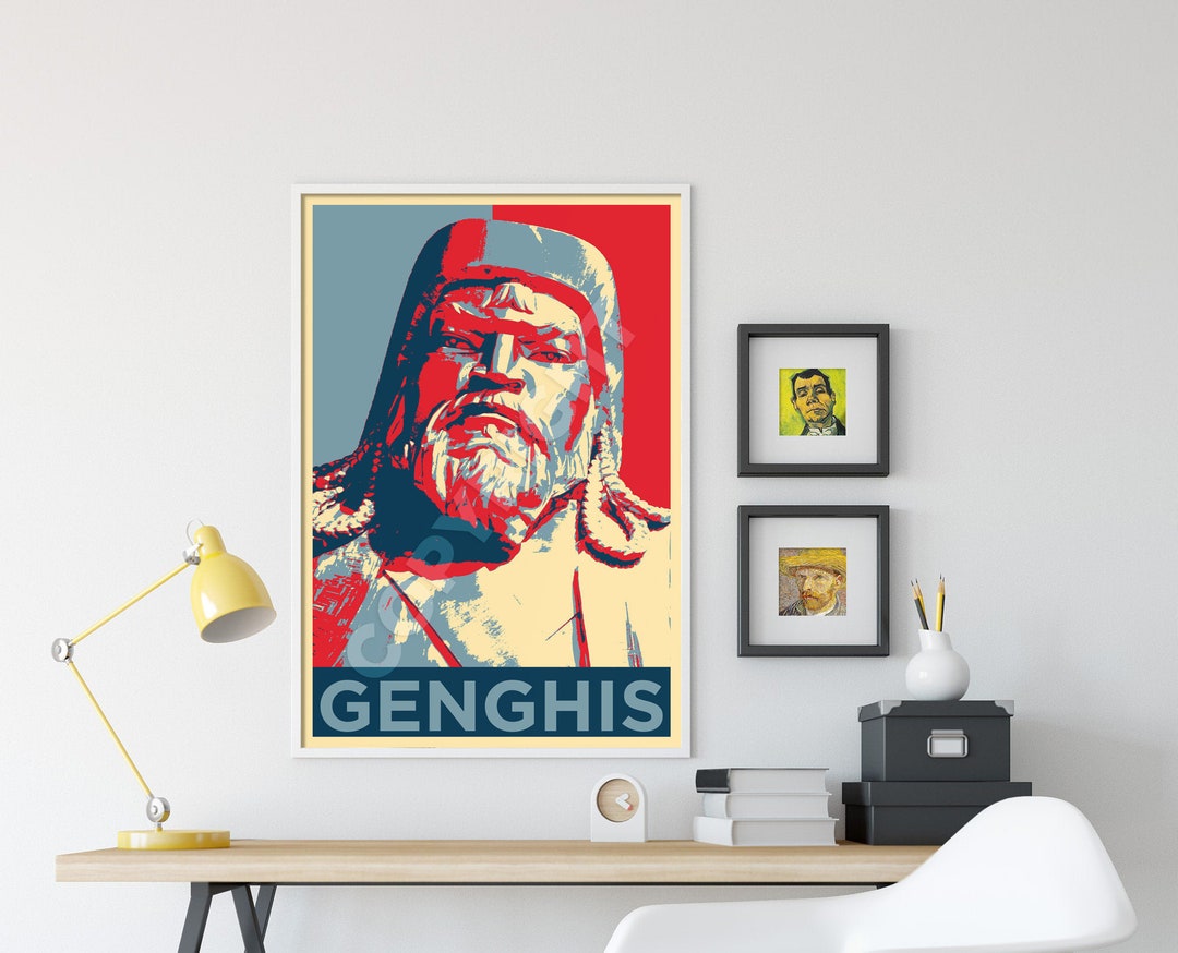 Genghis Khan Original Art Print - Photo Poster Gift Mongol Empire Wall ...
