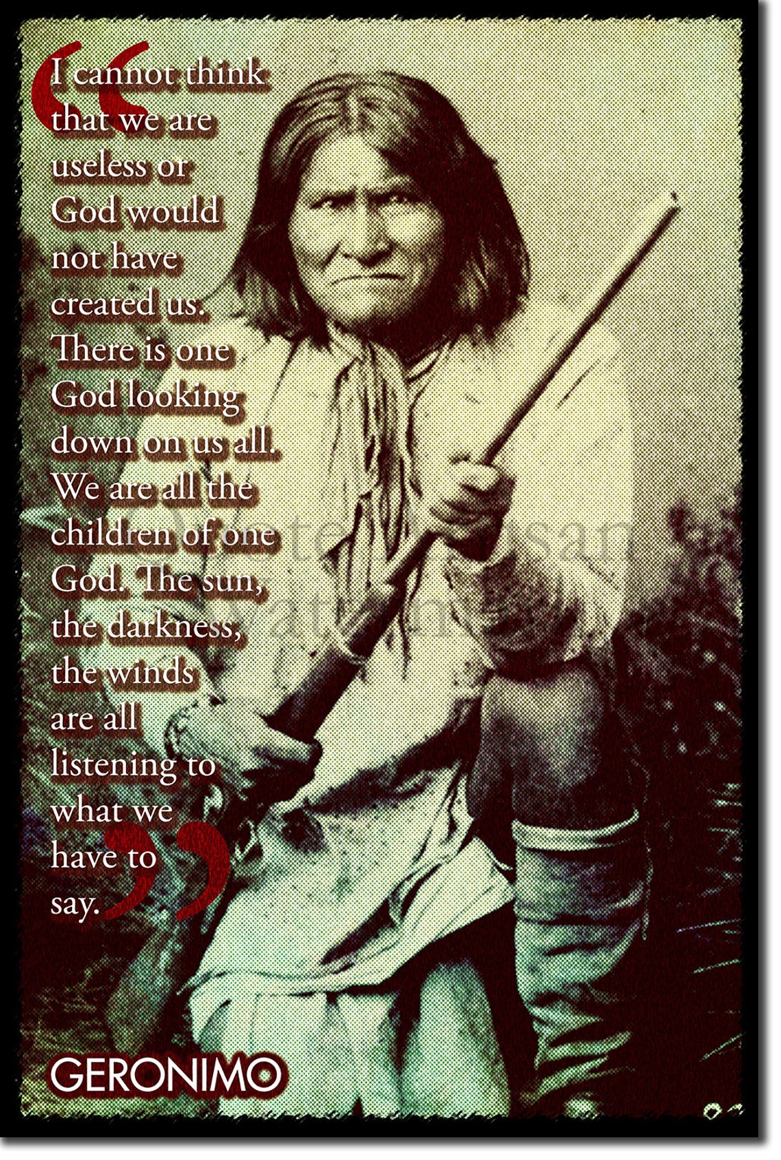 Geronimo Original Art Print Photo Poster Gift With Quote - Etsy