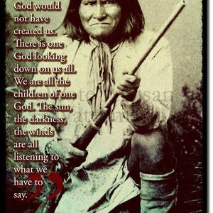 Geronimo Original Art Print - Photo Poster Gift - With Quote - Native ...