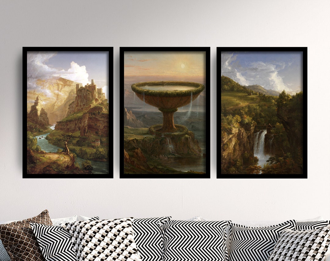 Set of Thomas Cole Prints - 3 Fantasy Paintings - Photo Poster Wall Art ...