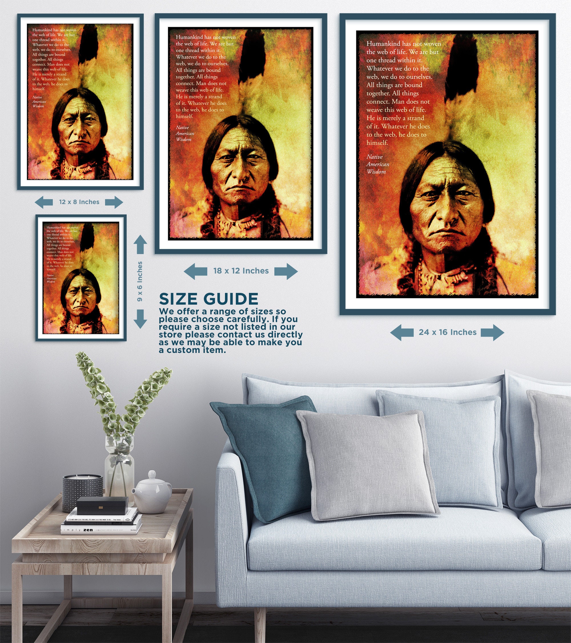 Native American Indian Quote Poster The web of | Etsy