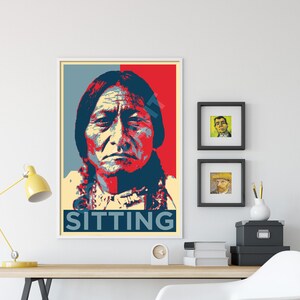 Sitting Bull Original Art Print Photo Poster Gift Native American Wall ...