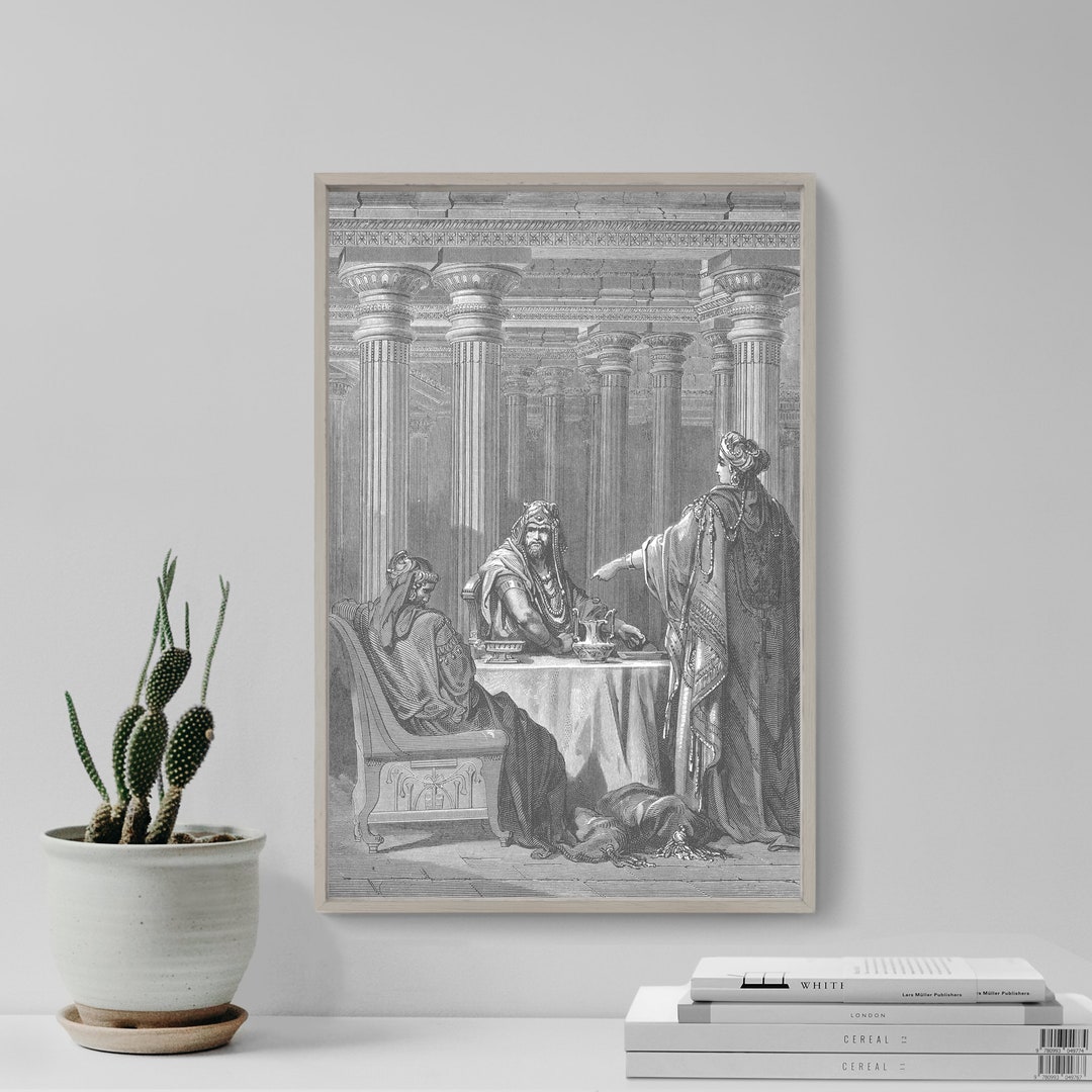 Gustave Dore - Esther Accuses Haman (1866) - Classic Drawing Photo ...