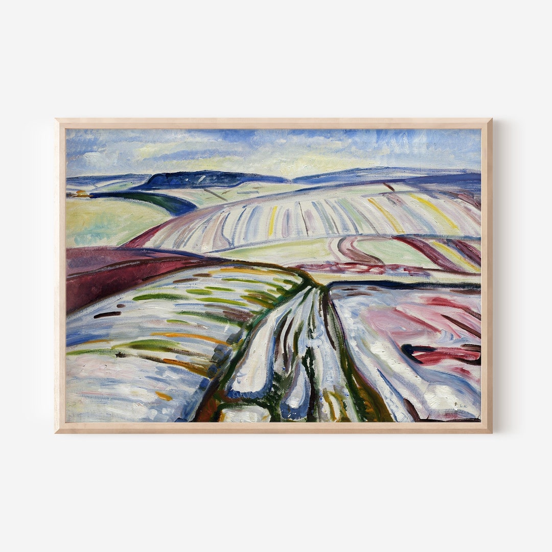 Edvard Munch - Field in Snow (1907) - Painting Photo Poster Print Art ...