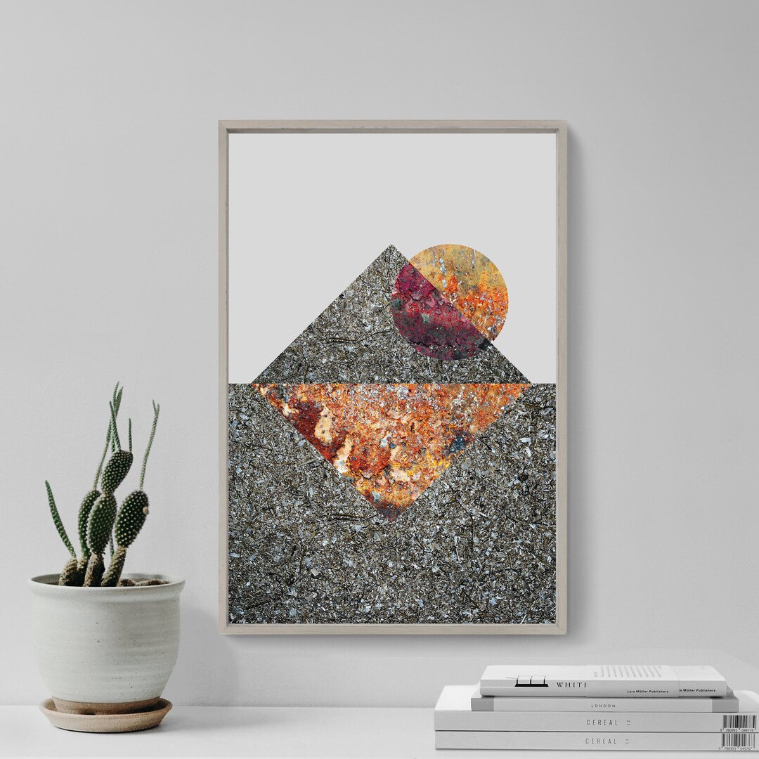 PYRAMID - Original Abstract Art Print - Geometric Minimalist Poster ...