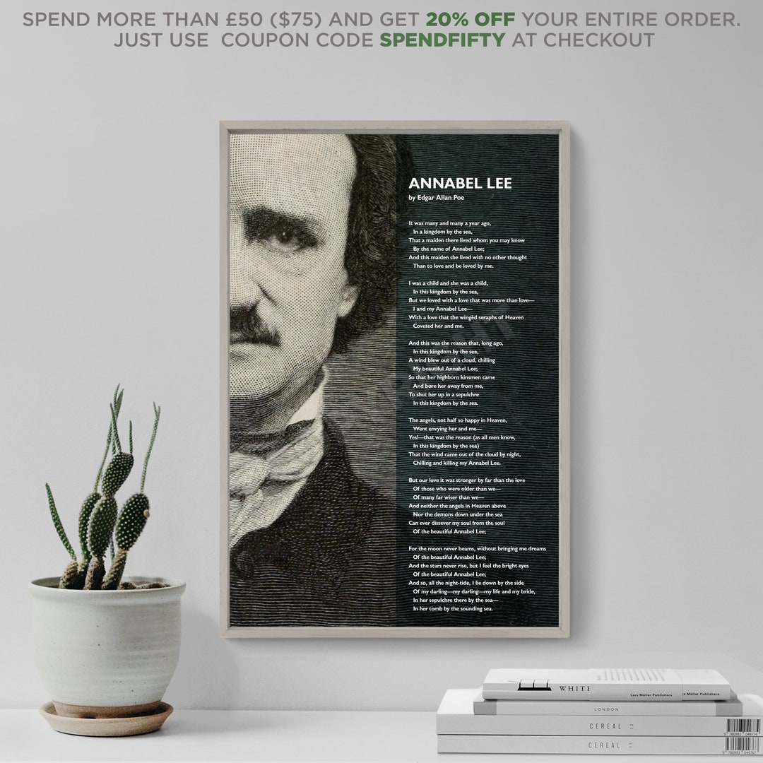 Edgar Allan Poe Poem - Annabel Lee - Poster Original Art Print Photo ...