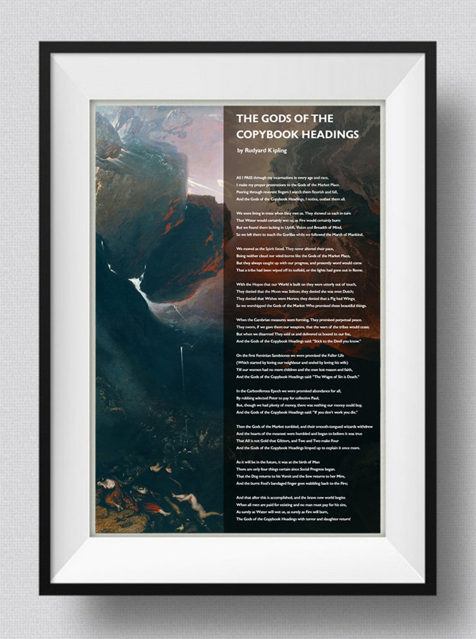 The Gods of the Copybook Headings Poem by Rudyard Kipling Heaven / Hell ...