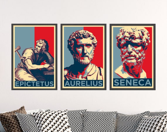 Set of Three Stoic Philosopher Prints 3 Stoicism Posters - Etsy